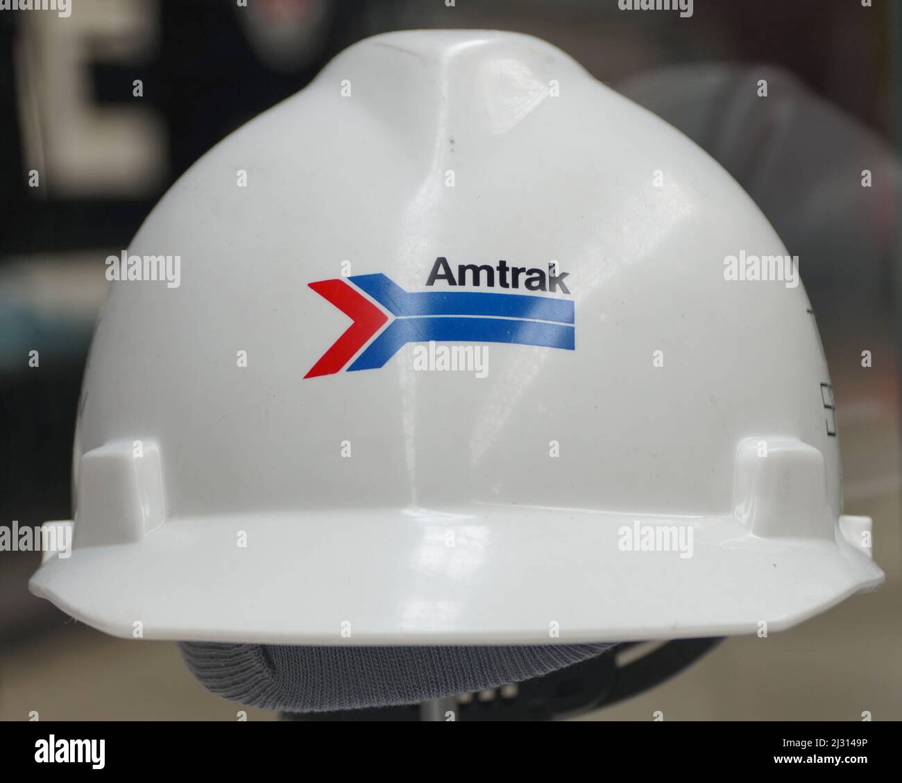 Strasburg, Pennsylvania, U.S - March 26, 2022 - The white Amtrak hard ...