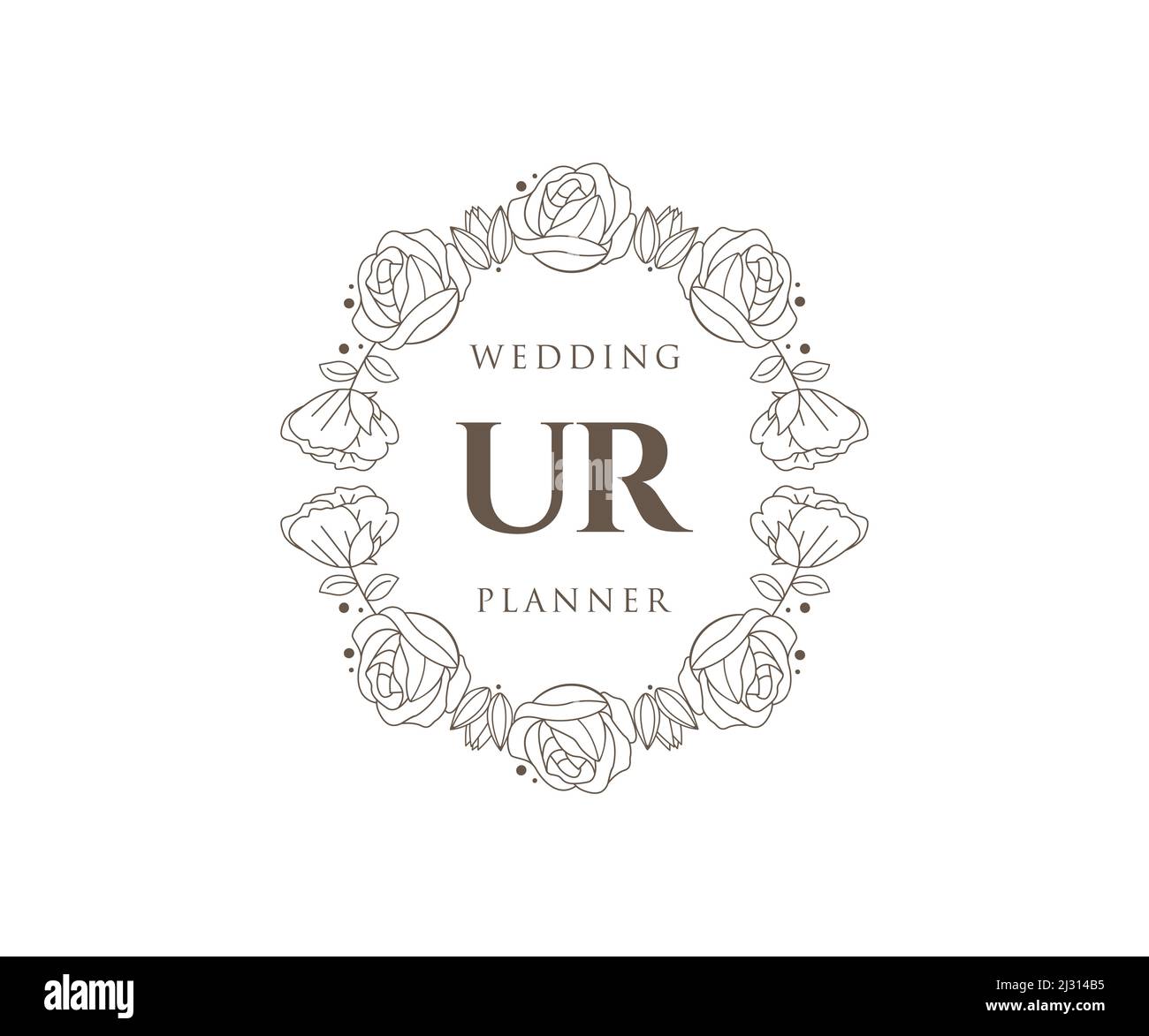 UR Initials letter Wedding monogram logos collection, hand drawn modern ...