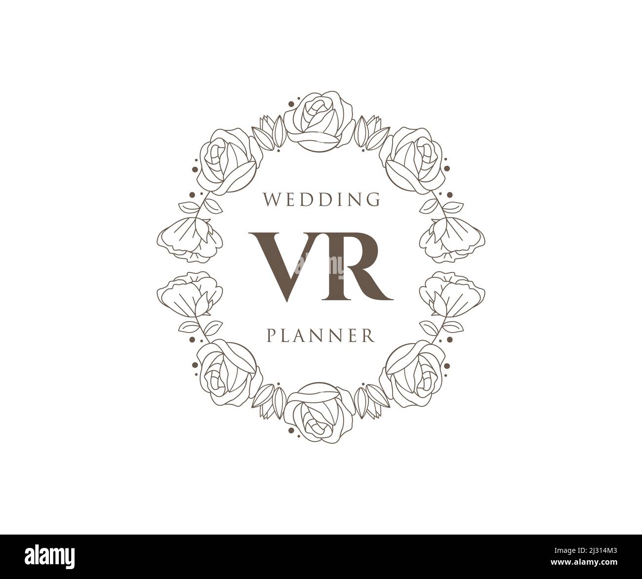 VR Initials letter Wedding monogram logos collection, hand drawn modern ...