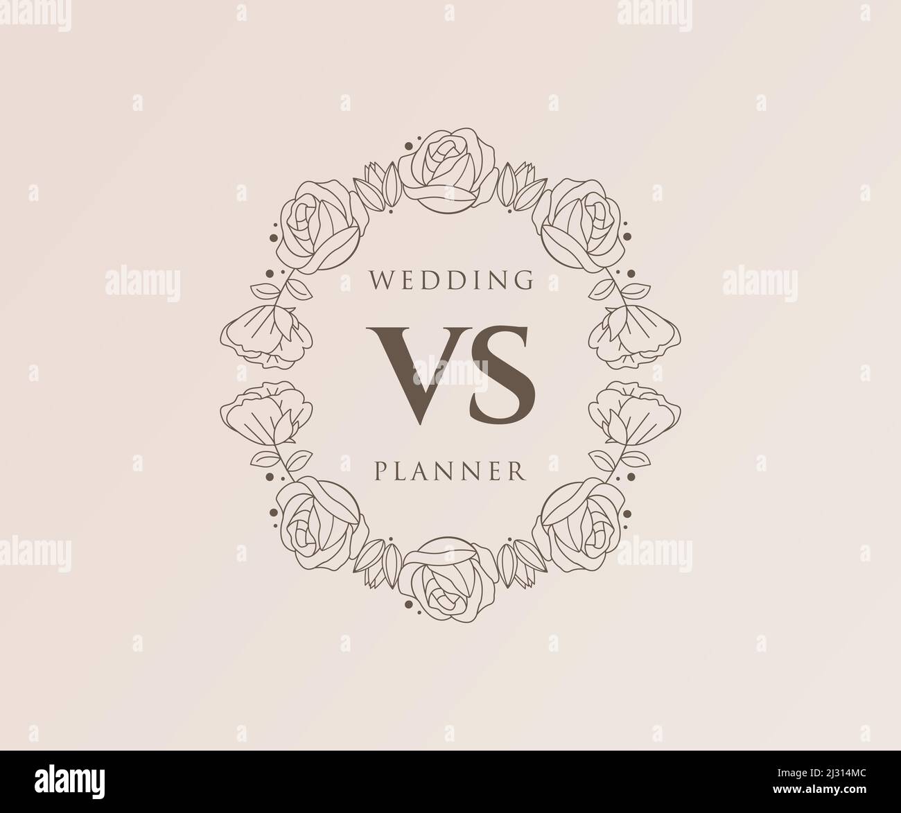 VS Initials letter Wedding monogram logos collection, hand drawn modern ...