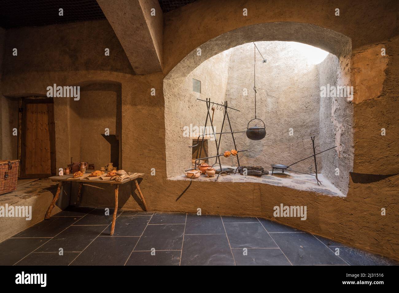 Vianden Castle, interior view, Vianden Canton, Grand Duchy of ...