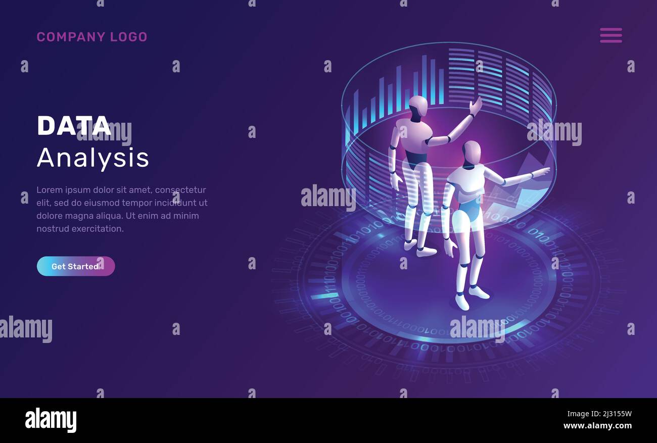 Data analysis, artificial intelligence isometric concept vector ...