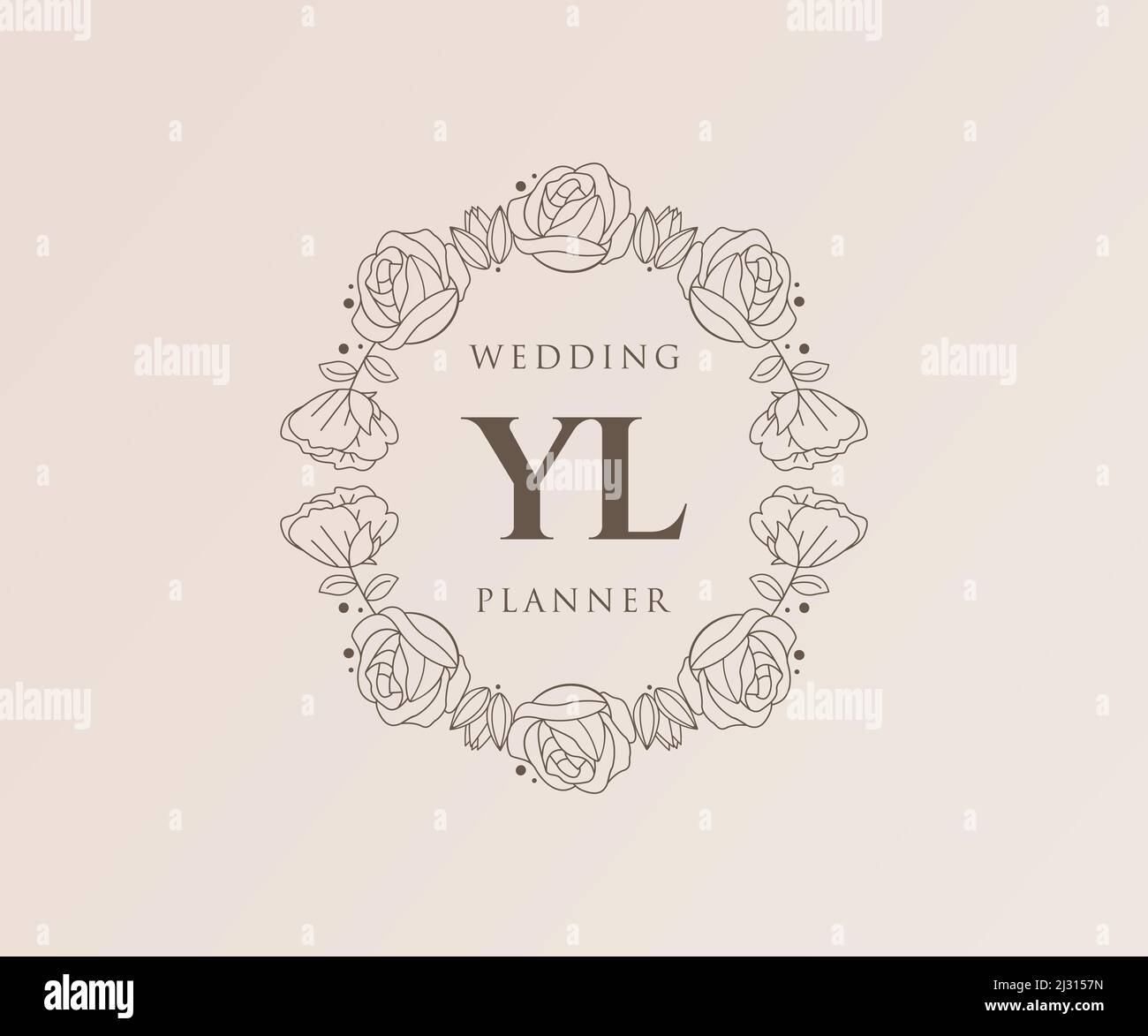 YL Initials letter Wedding monogram logos collection, hand drawn modern ...