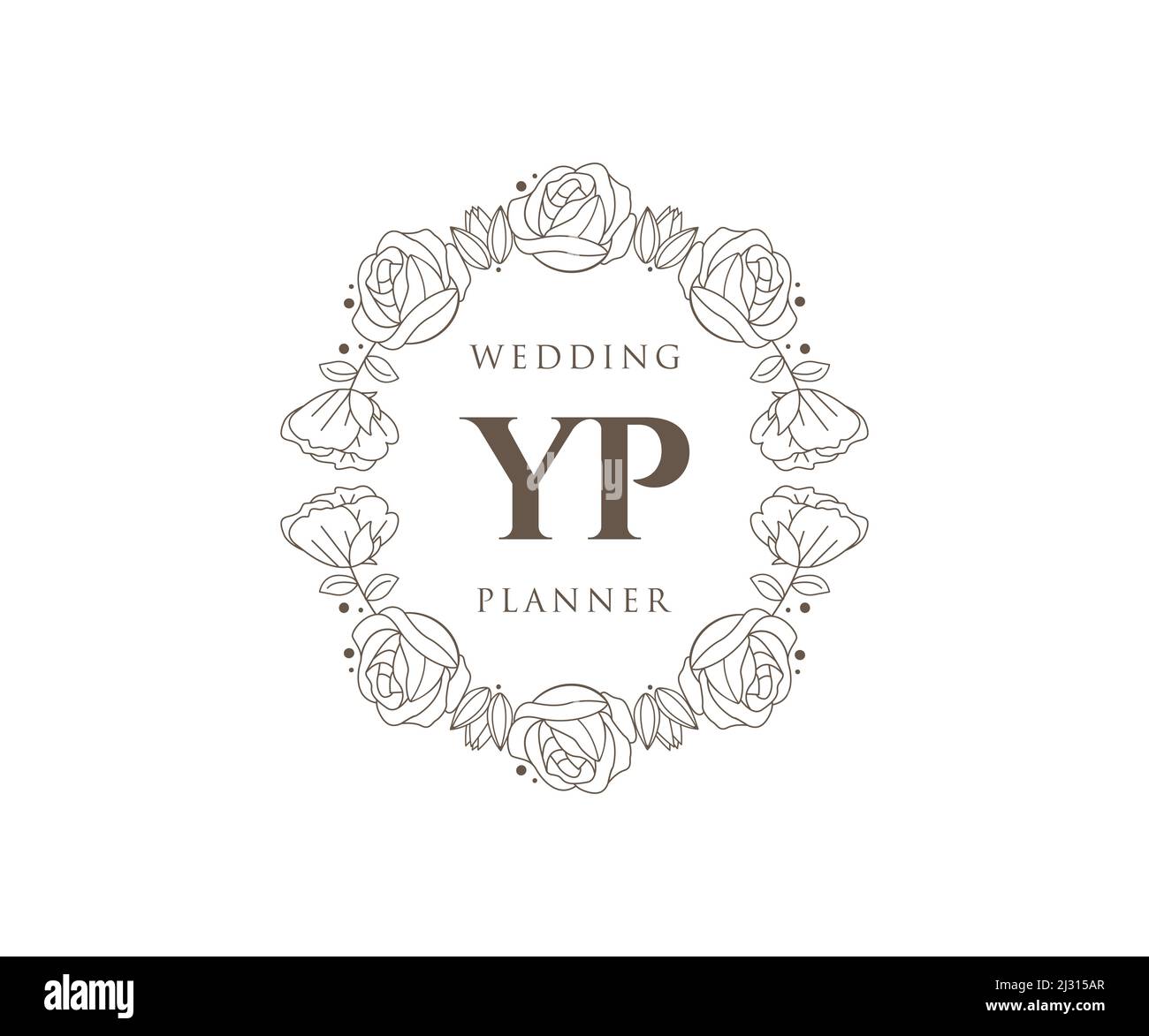YP Initials letter Wedding monogram logos collection, hand drawn modern ...