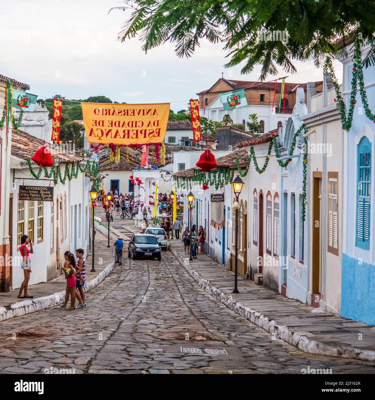 GOIAS, BRAZIL - OCT 17, 2013: cobblestone street in the Unesco world ...