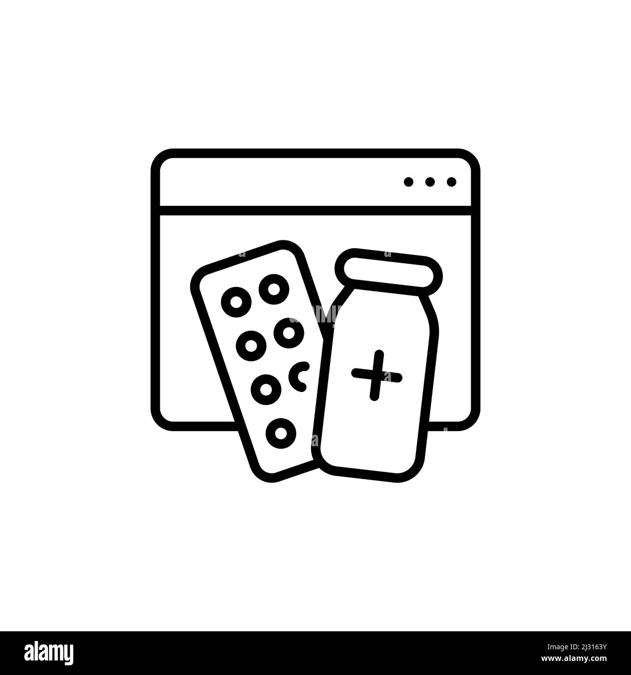 Online pharmacy line icon. Drugstore delivery service linear style sign ...