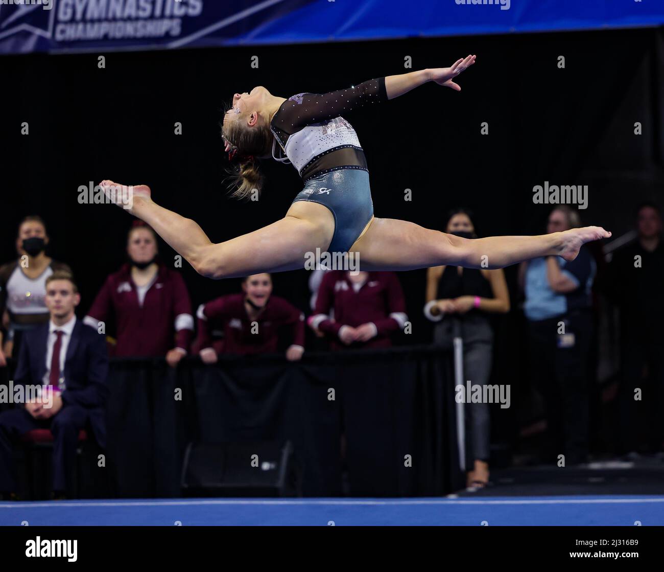 Norman, OK, USA. 2nd Apr, 2022. Minnesota's Gianna Gerdes performs her ...