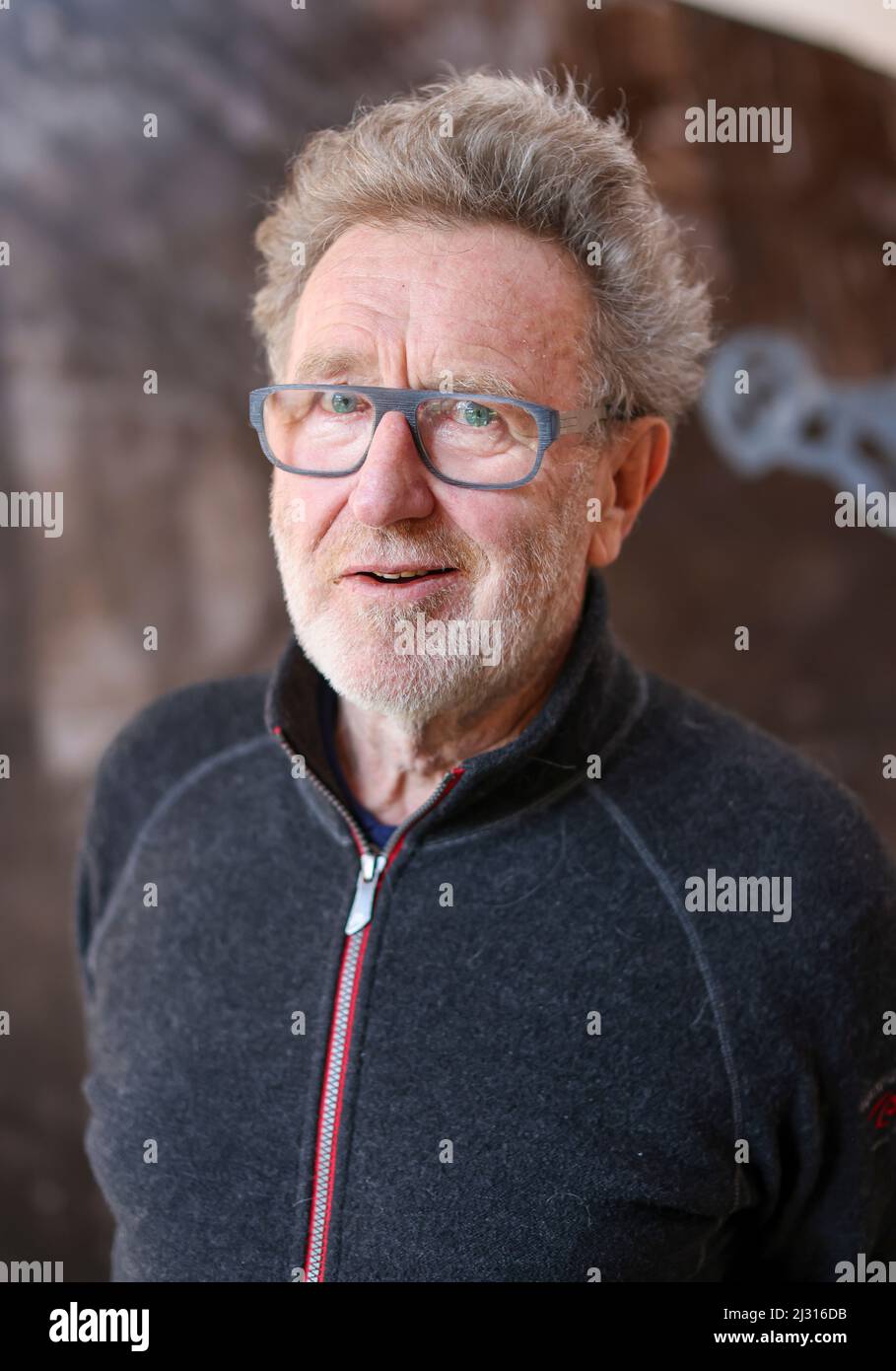 Einsiedel, Germany. 22nd Mar, 2022. Artist Michael Morgner stands in ...