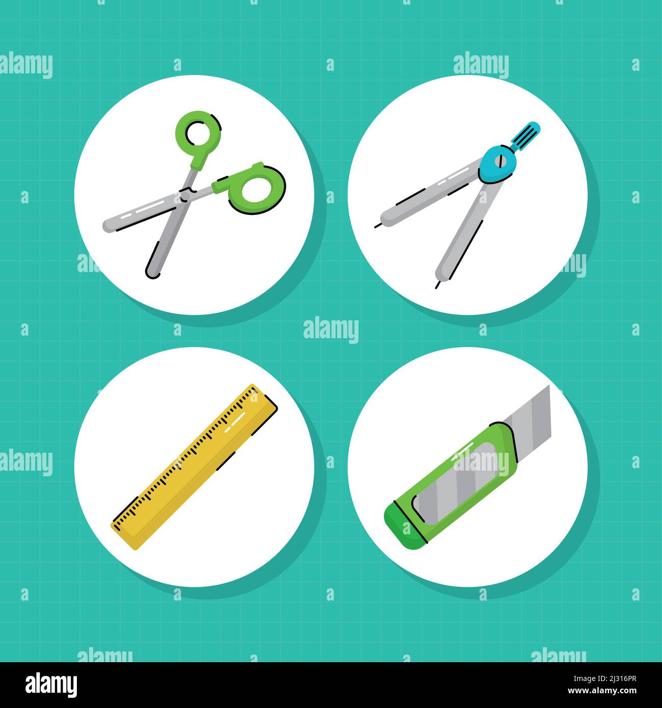 school tools icon set Stock Vector Image & Art - Alamy