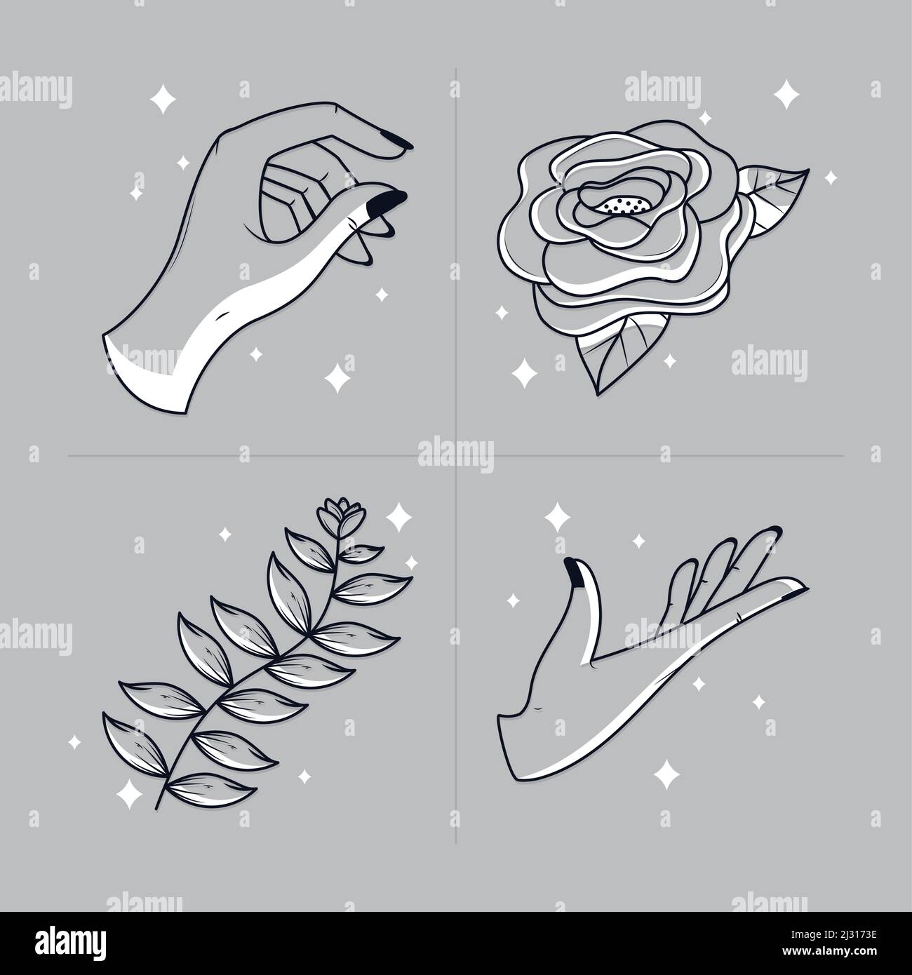 hands and nature set Stock Vector Image & Art - Alamy