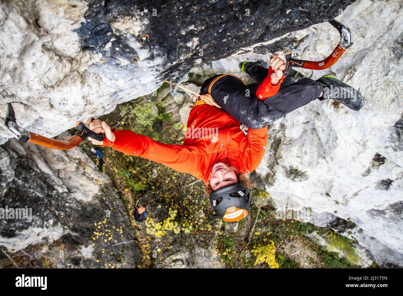 Dry tooling in the bear cave near Oberammergau Stock Photo - Alamy