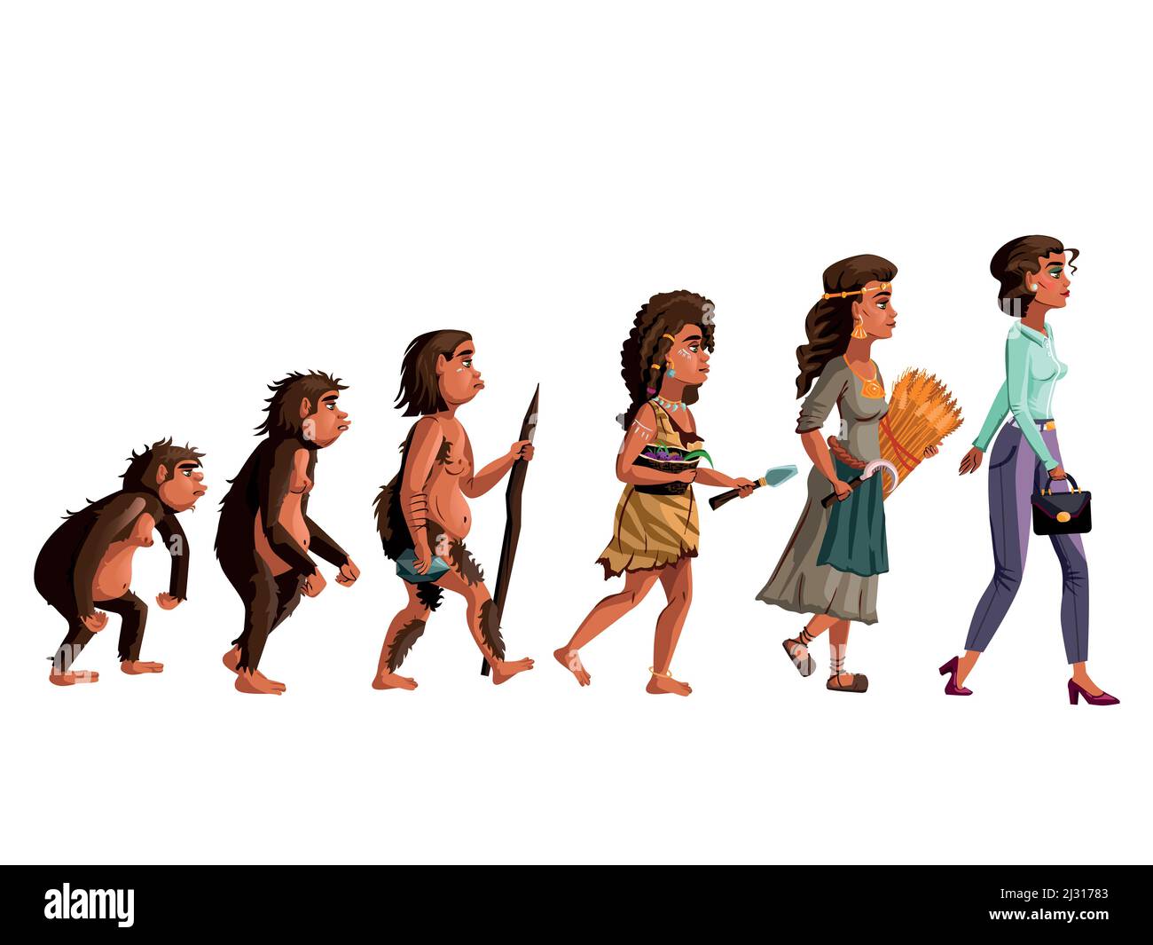 Woman monkey walk Cut Out Stock Images & Pictures - Alamy