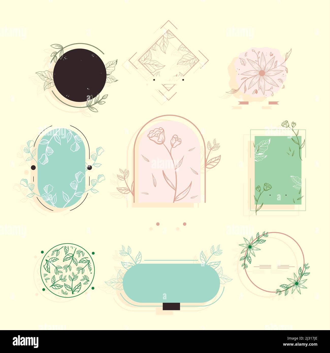 nine nature emblems Stock Vector Image & Art - Alamy