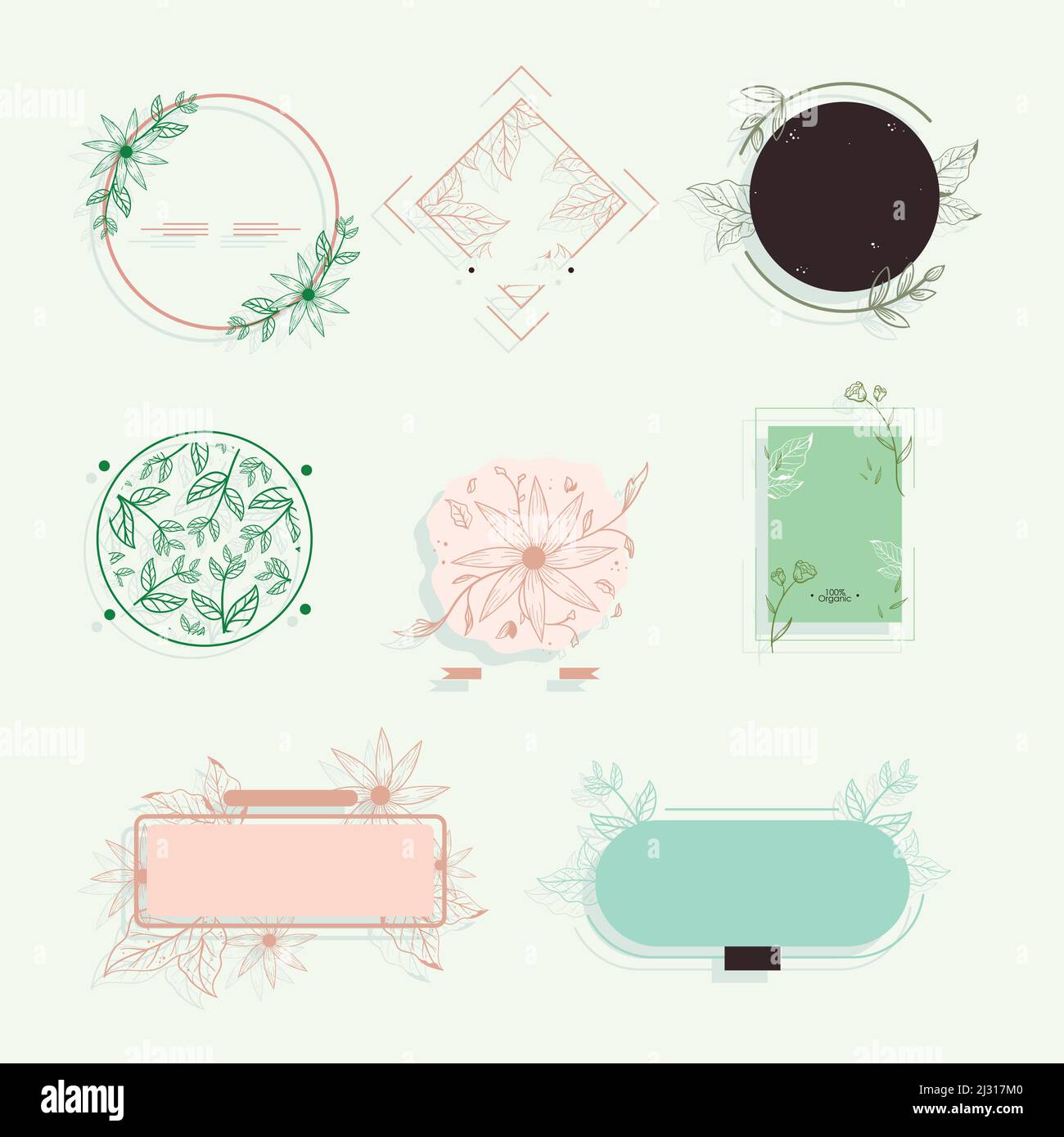 eight nature emblems Stock Vector Image & Art - Alamy