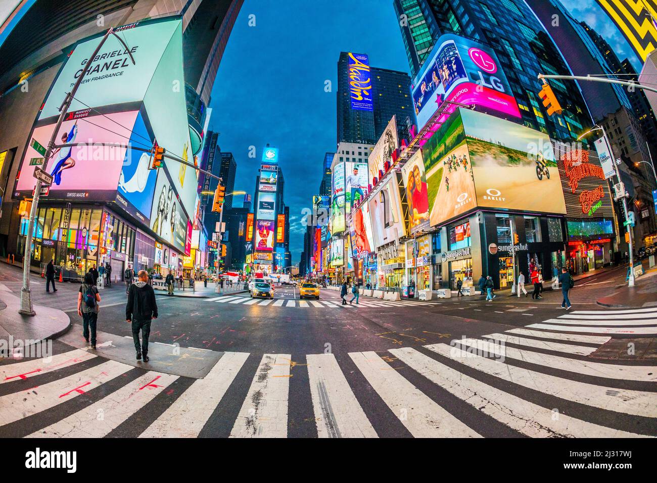 NEW YORK, USA - OCT 5, 2017: neon advertising of News, brands and ...