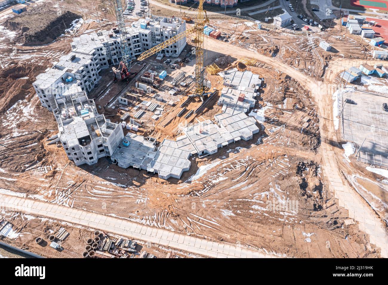development of city residential area. new high-rise apartment buildings ...
