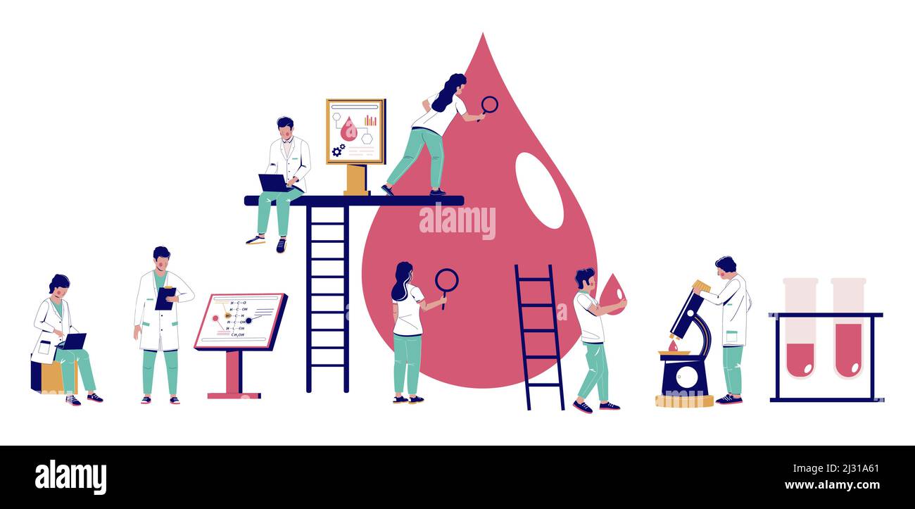 Blood research test in medical laboratory vector Stock Vector Image ...