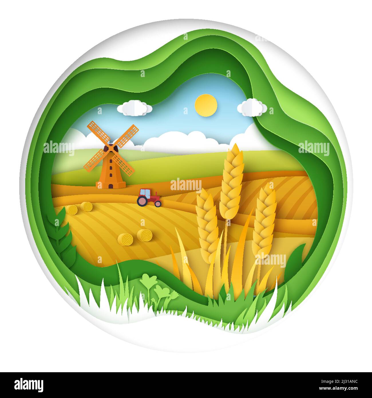 Farm ranch logo paper cut style vector Stock Vector Image & Art - Alamy