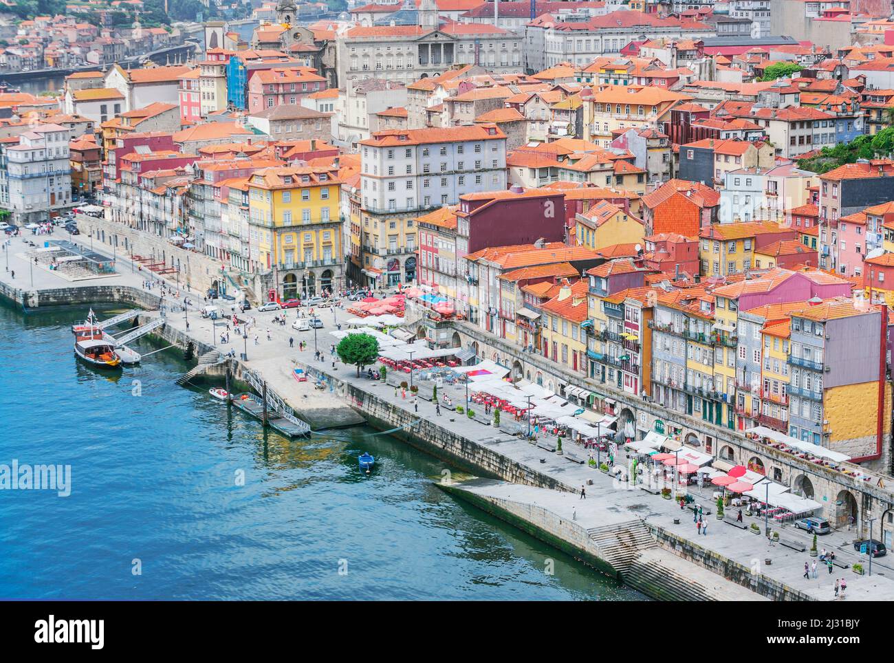Porto riverside, elevated view, Porto, Douro Litoral, Portugal Stock ...
