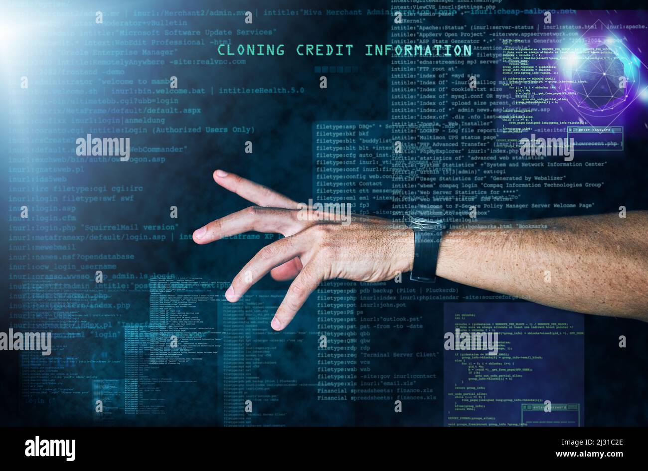 Reaching into the code. Cropped shot of an unrecognizable male ...