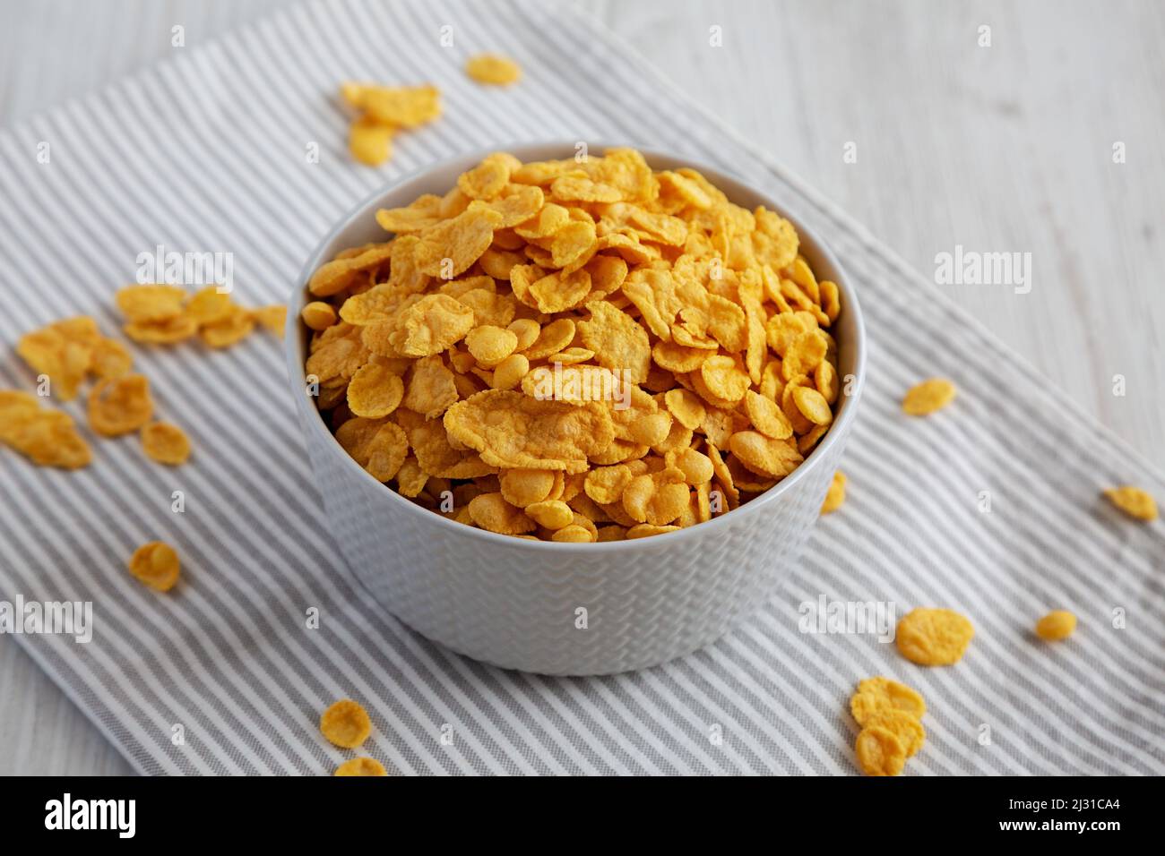 Tasty Corn Flakes in a Bowl, side view Stock Photo - Alamy