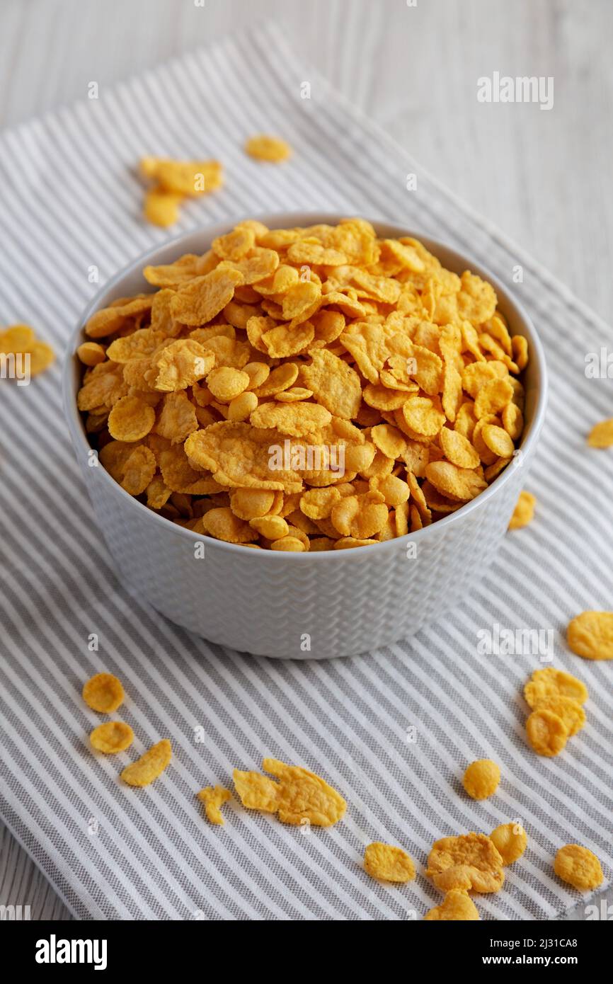 Tasty Corn Flakes in a Bowl, side view Stock Photo - Alamy