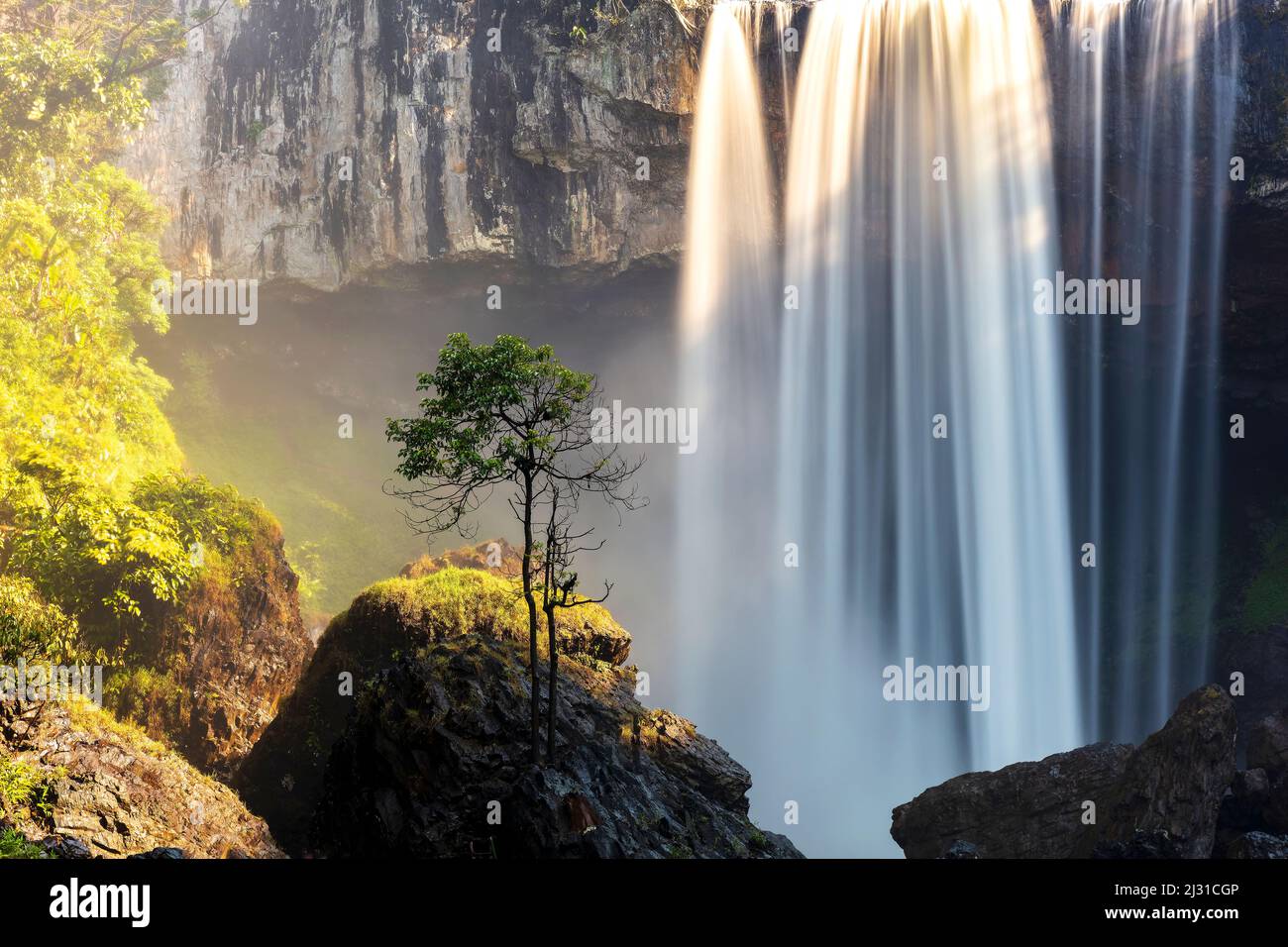 real flowing waterfall Stock Photo - Alamy