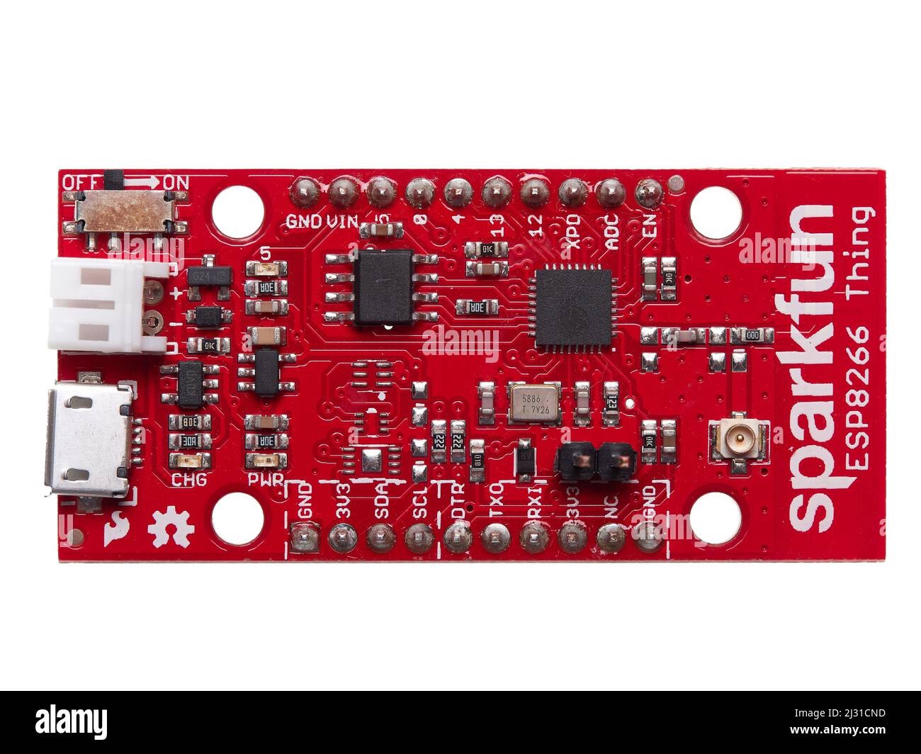 Bucharest, Romania - April 2, 2022: Sparkfun ESP8266 Thing, a popular ...