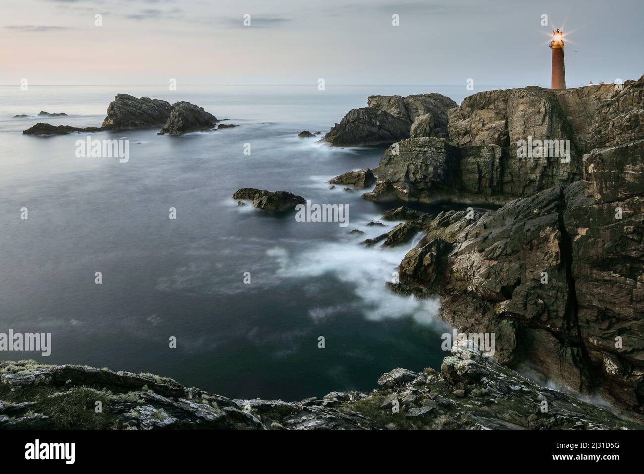 Lighthouse at Butt of Lewis Hebrides, northern tip of the Isle of Lewis ...