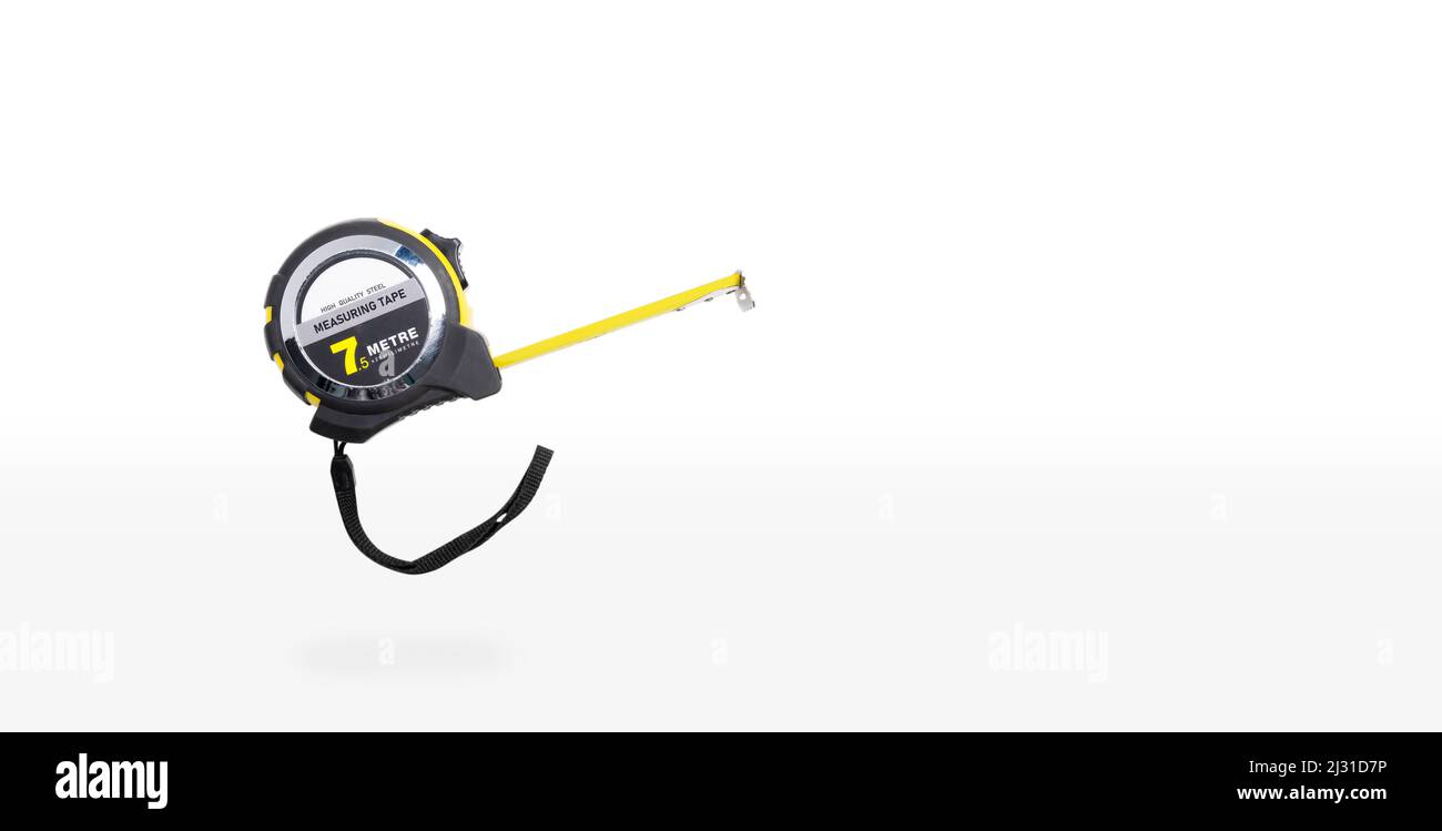 Measuring tape with a 750-centimeter length isolated on white ...