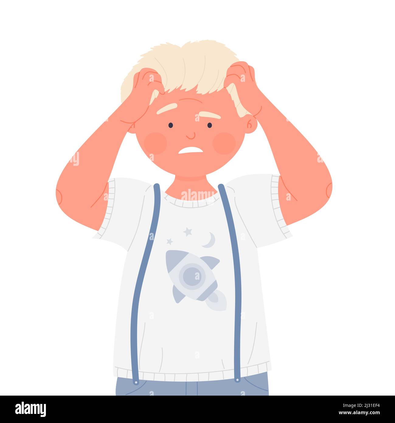 Angry kid and teen vector illustration . Cartoon cute annoyed child ...