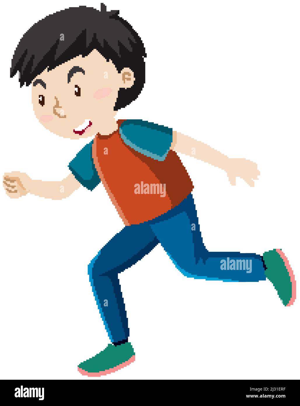 Active boy simple cartoon character illustration Stock Vector Image ...