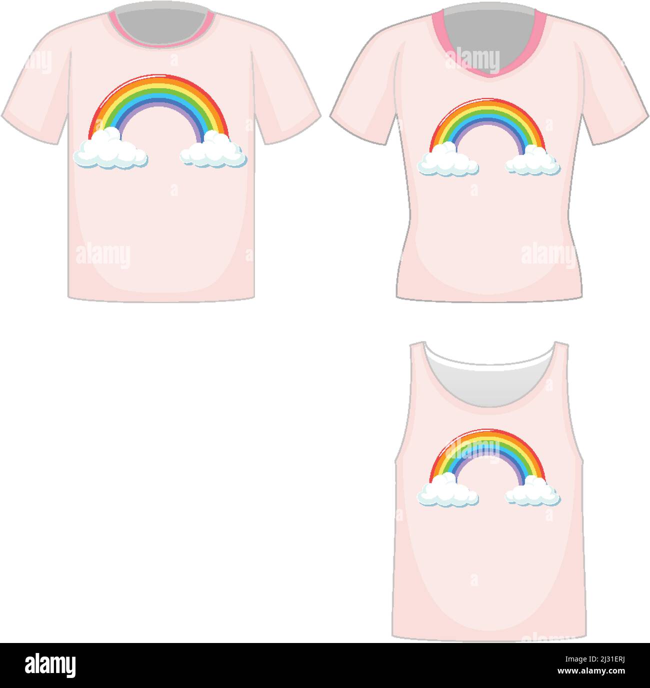 Set of different shirts with same pattern illustration Stock Vector ...