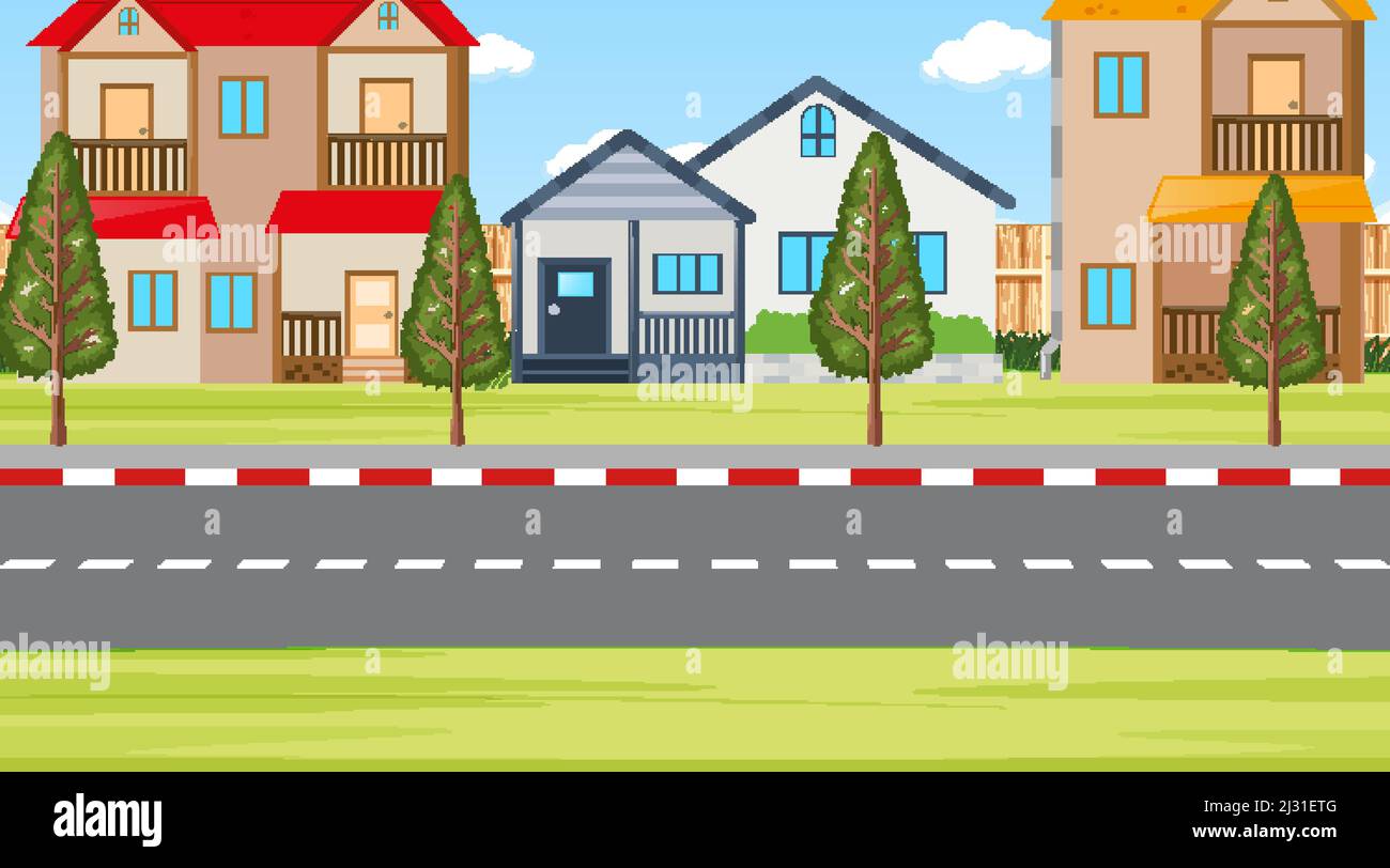 Scene with house and garden illustration Stock Vector Image & Art - Alamy