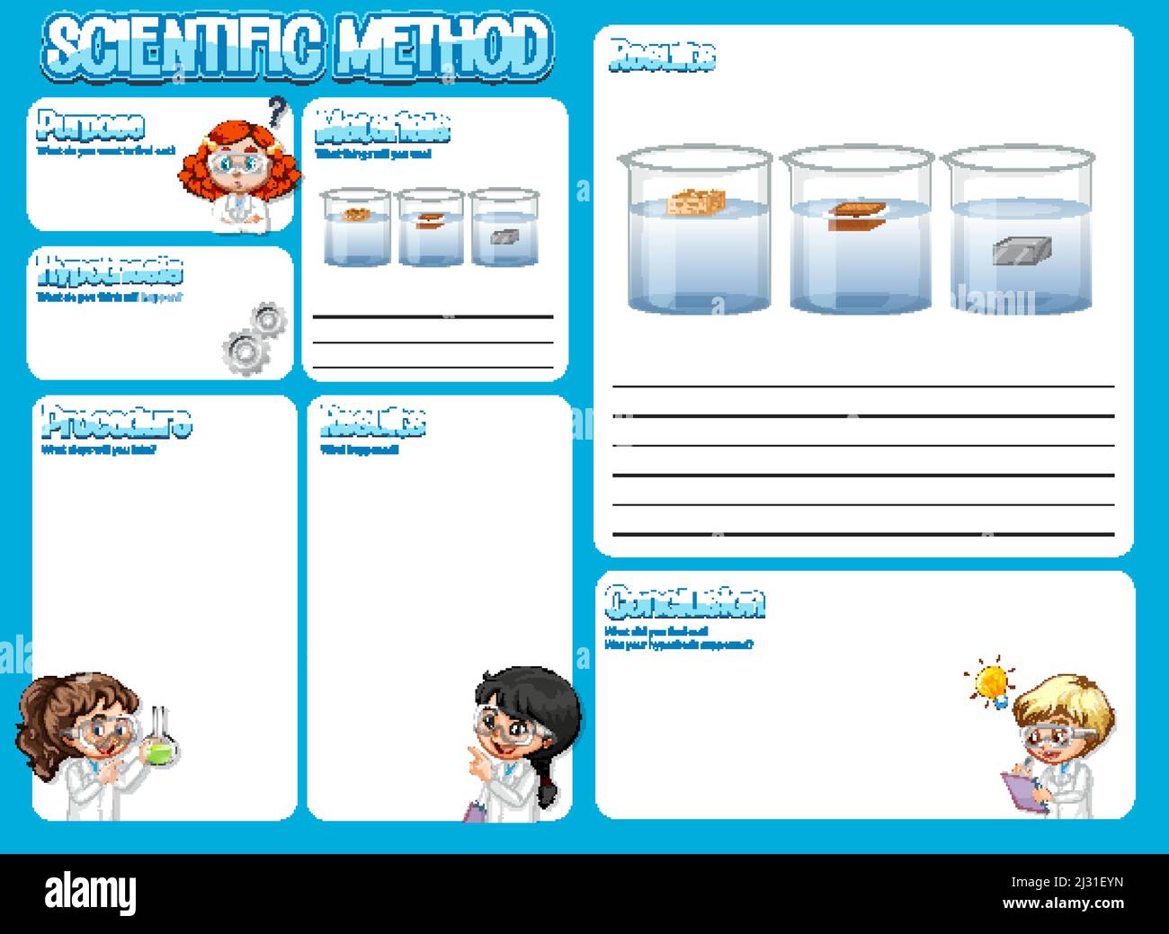 Science Experiment Log Worksheet illustration Stock Vector Image & Art ...