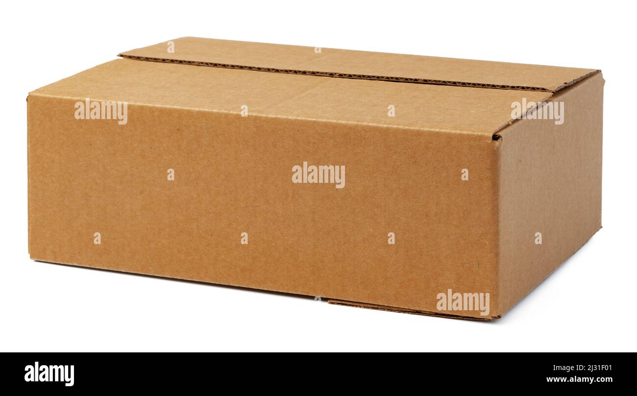 Craft cardboard boxes isolated on white background Stock Photo - Alamy