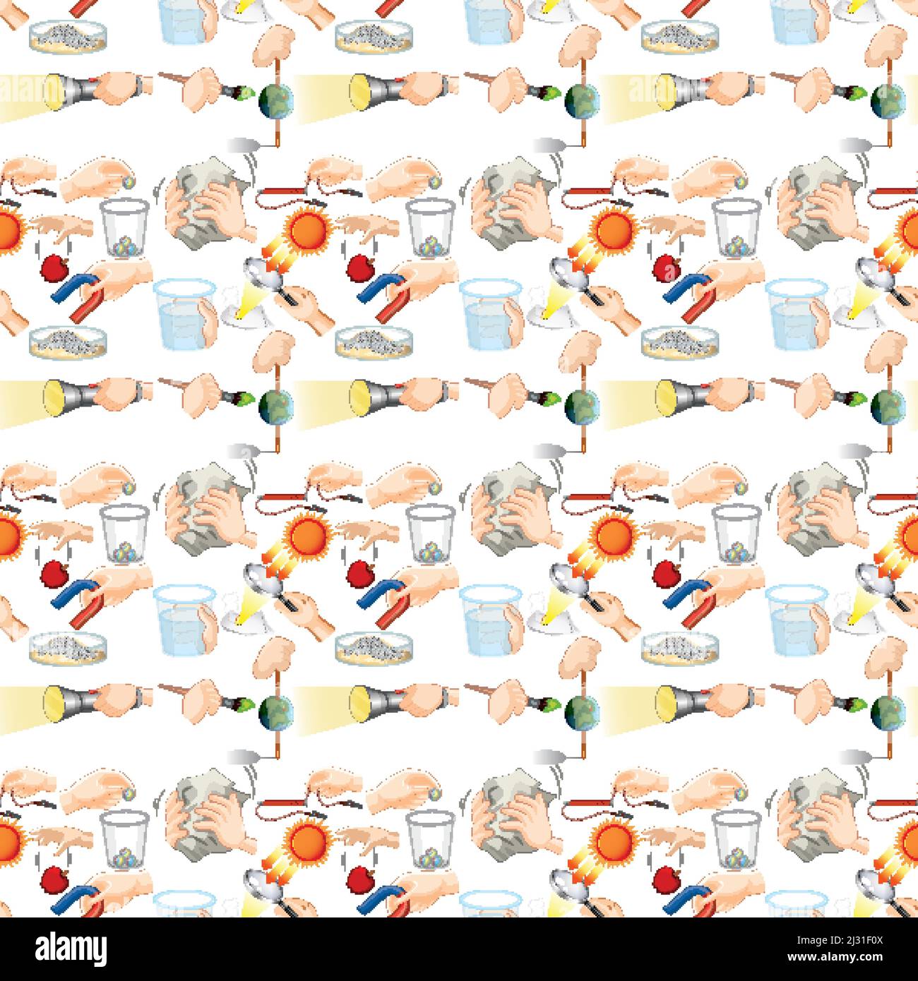 Seamless background science experiments illustration Stock Vector Image ...