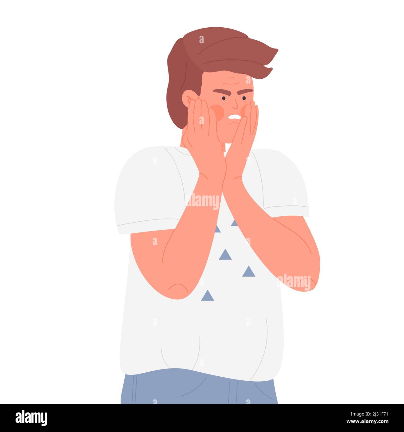 Angry irritated male isolated illustration. Annoyed and stressed man ...