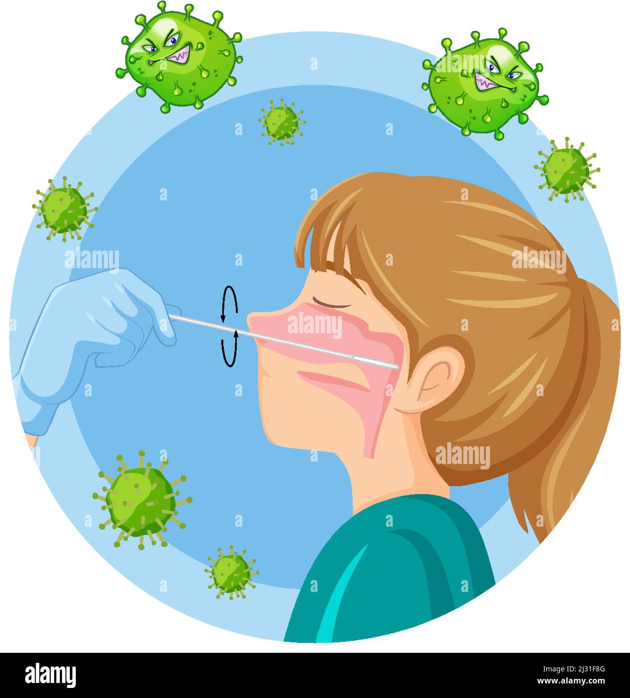 Covid 19 testing with antigen test kit illustration Stock Vector Image ...