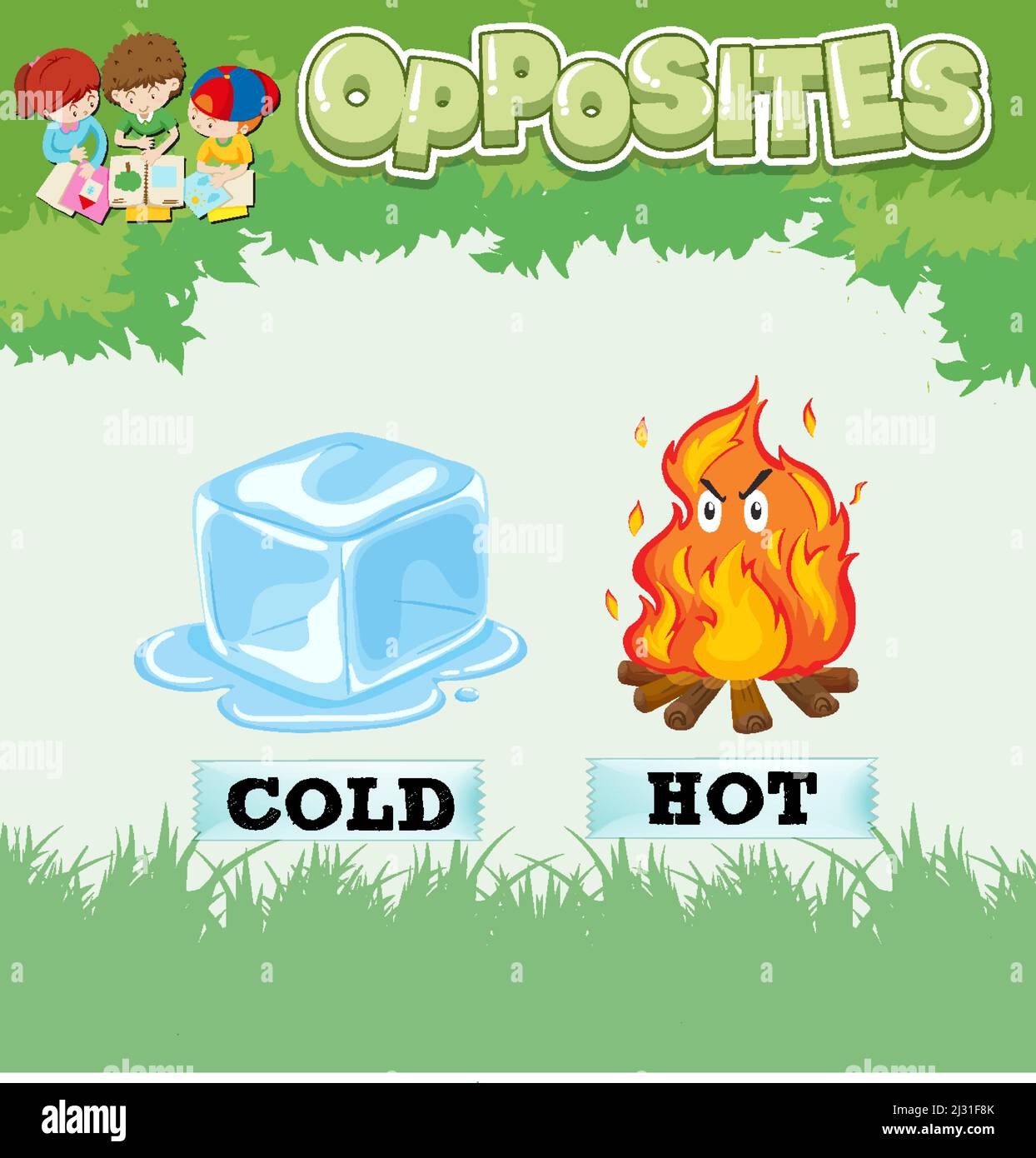 Opposite words for cold and hot illustration Stock Vector Image & Art ...