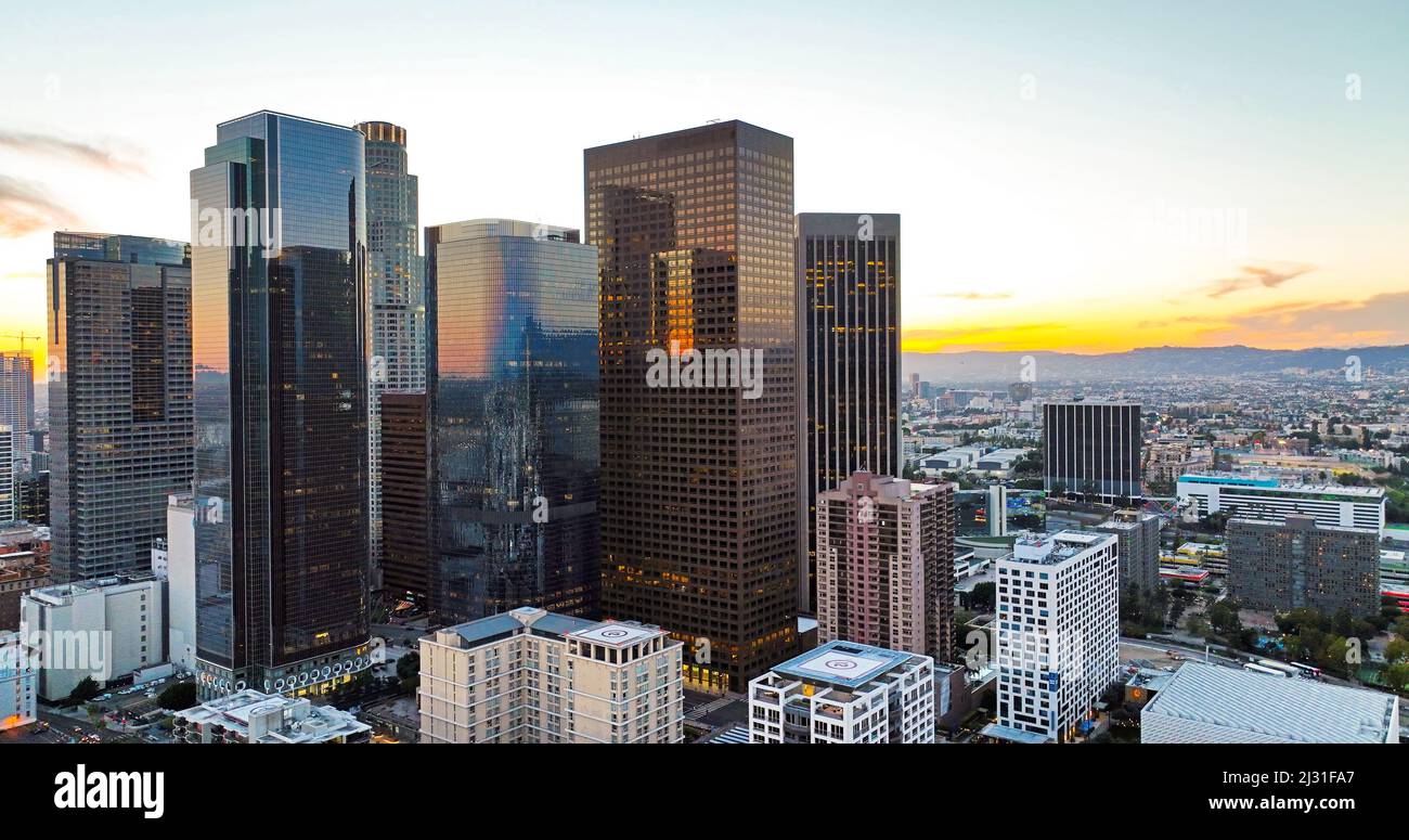 Los angeles panoramic city. Los Angeles downtown skyline. Business ...