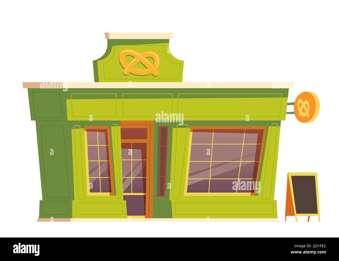 Fast food restaurant or bakery building cartoon vector illustration ...