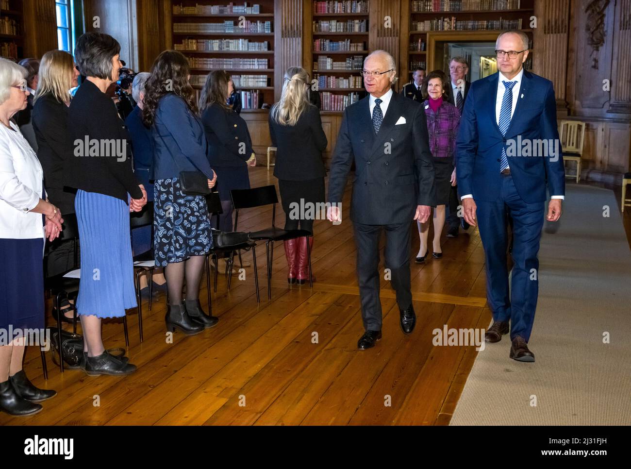 King Carl Gustaf and Queen Silvia arrive with LRF's Palle Borgstrom at ...