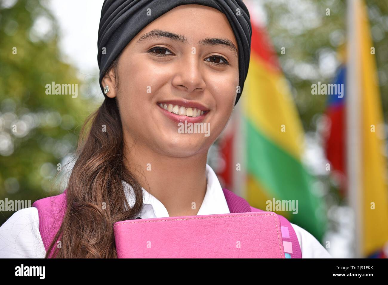 A Smiling Female International Student Stock Photo - Alamy