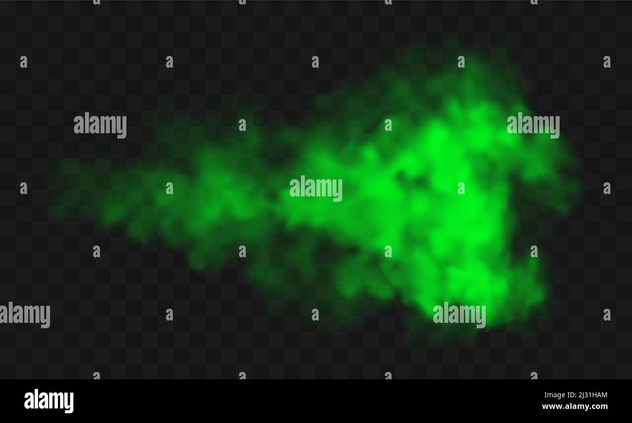 Green smoke, unpleasant bad smell, toxic gas realistic vector ...