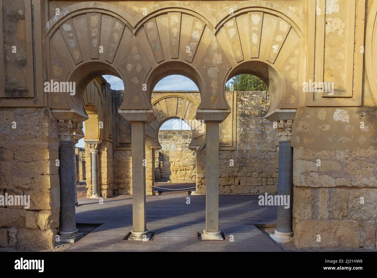 Three arches at the entrance of the Upper Basilical Hall in Medina ...