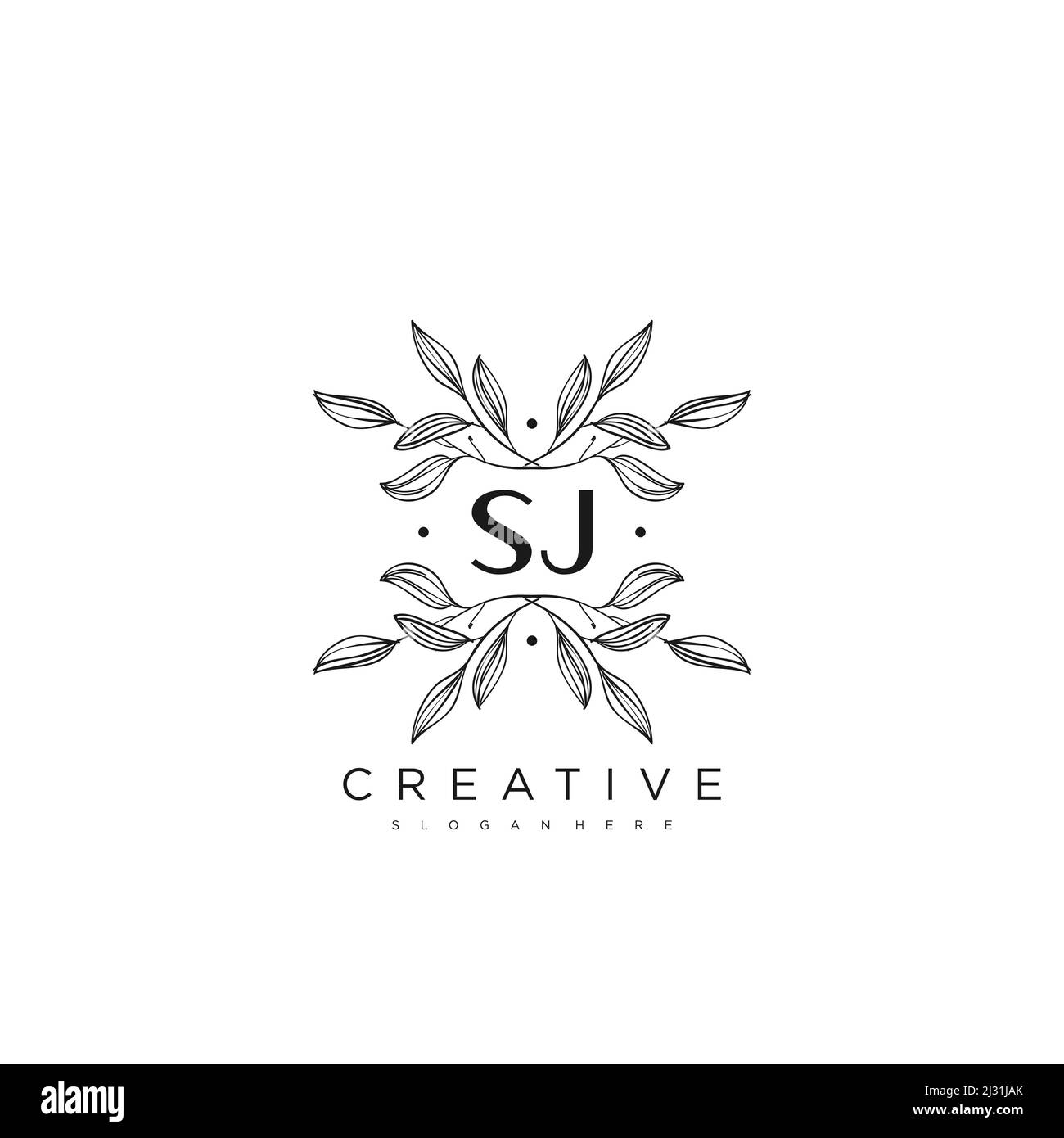 SJ Initial Letter Flower Logo Template Vector premium vector Stock ...