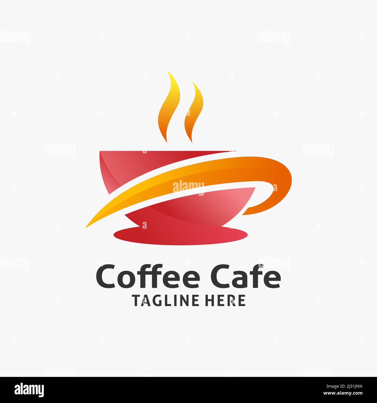 Warm coffee logo design with abstract slice effect Stock Vector Image ...