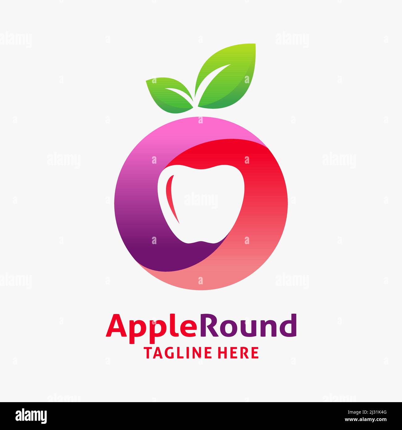 Apple fruit round logo design Stock Vector Image & Art - Alamy