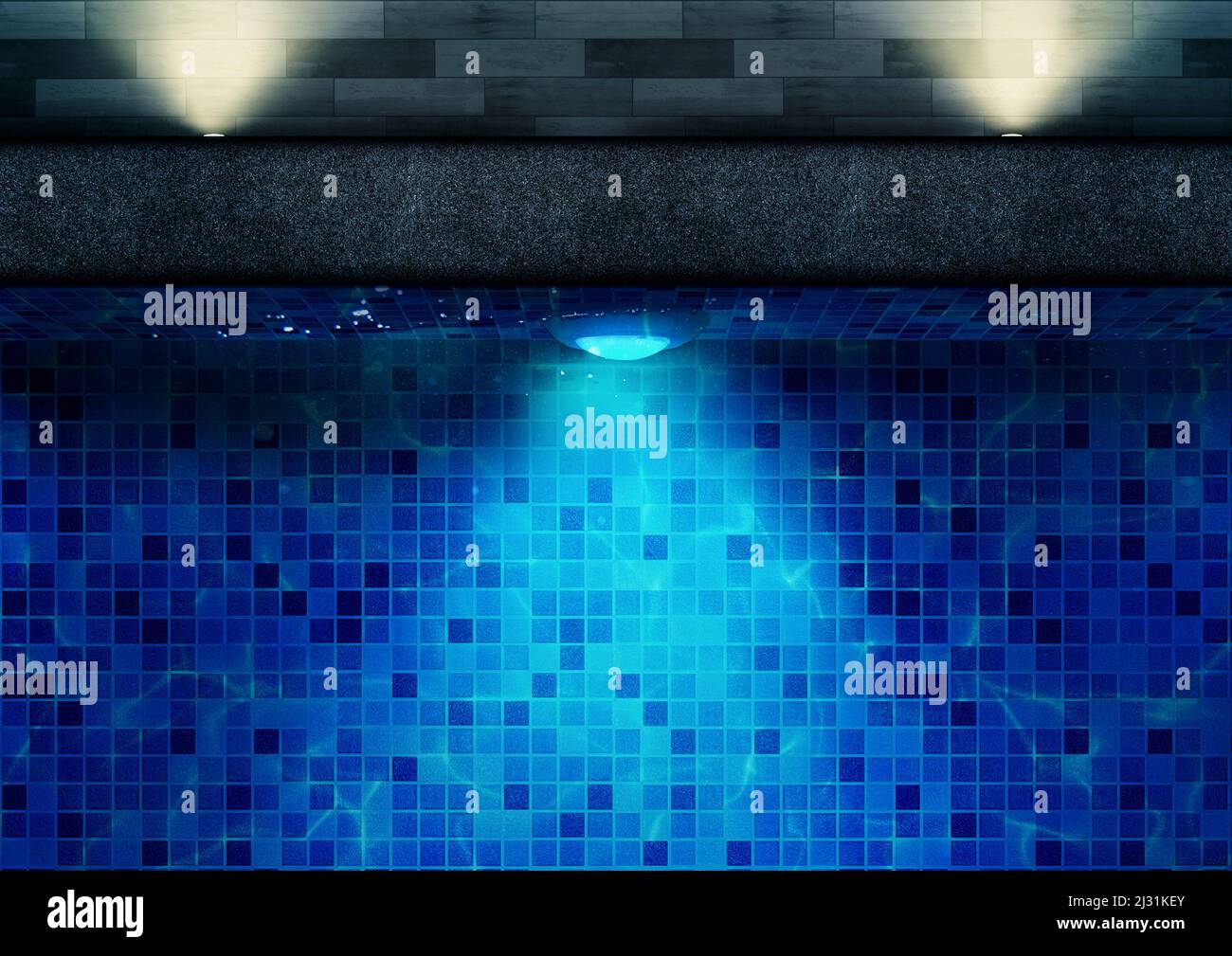 Top View Under Water Swimming Pool Lighting using LED Light with Two ...